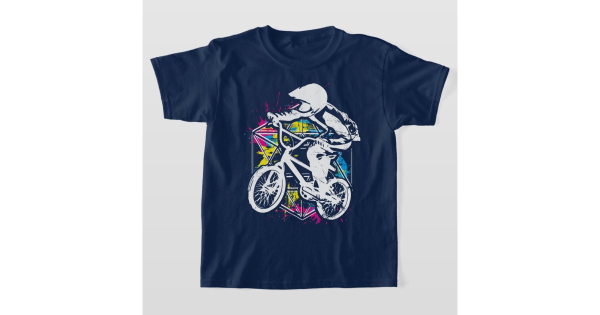 Colorful Bmx Biker - Bmx Bike - Bmx Apparel T-Shirt | Zazzle
