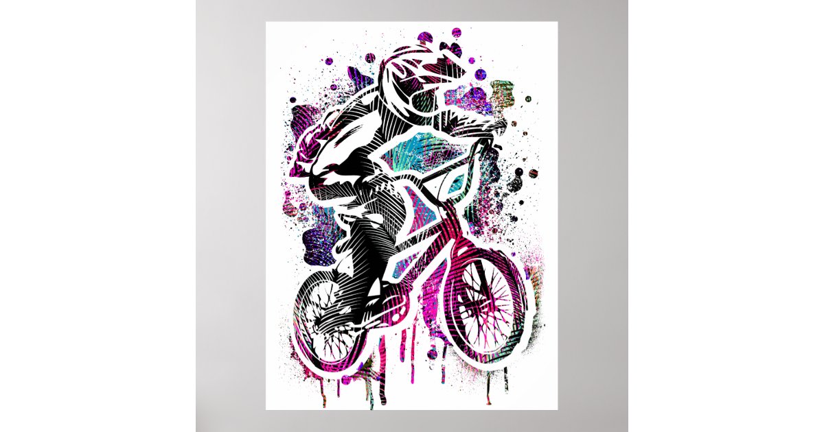Colorful Bmx Poster - Bmx Bike Bicycle - Retro | Zazzle