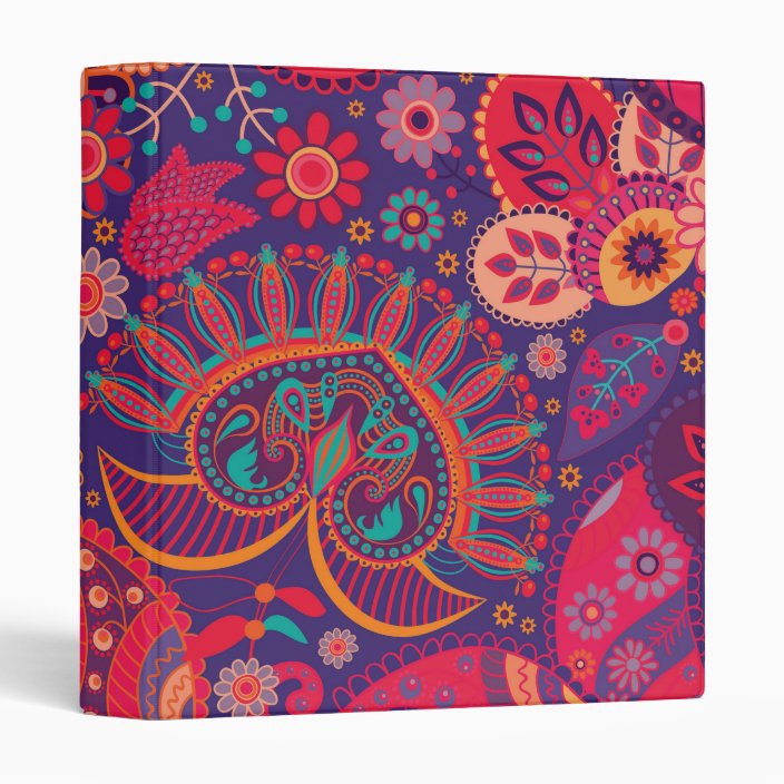 Colorful Bohemian Boho MOD Hippy Chic Pattern Binder | Zazzle.com