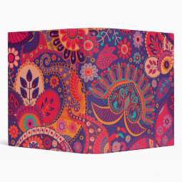 Colorful Bohemian Boho MOD Hippy Chic Pattern Binder | Zazzle