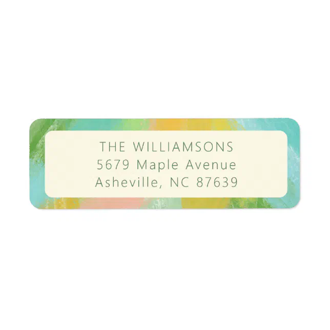 Colorful Boho Abstract Watercolor Bridal Shower Label | Zazzle