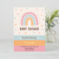 Colorful boho rainbow birthday invitation | Zazzle