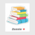Colorful books trendy sticker | Zazzle
