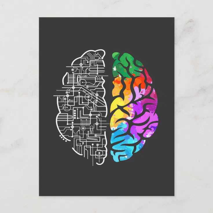 Colorful Brain Engineering Science Postcard | Zazzle