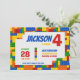 Colorful Bricks Building Blocks Birthday Invitation | Zazzle