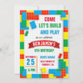Colorful Bricks Building Blocks Birthday Party Invitation | Zazzle