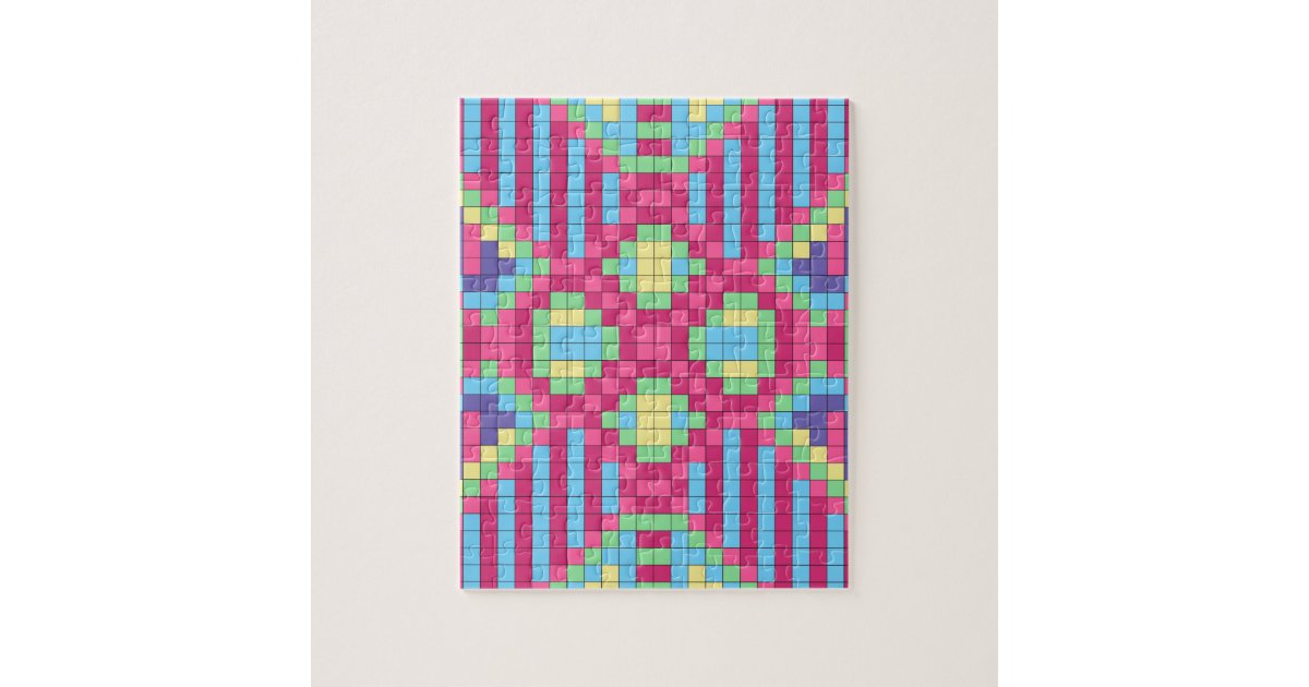 Colorful Bright Checkerboard Jigsaw Puzzle | Zazzle