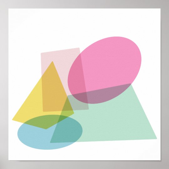 Colorful Bright Geometric Shapes Collage Poster | Zazzle.com