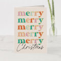 Colorful Bright Modern Merry Christmas Foil Holiday Card | Zazzle