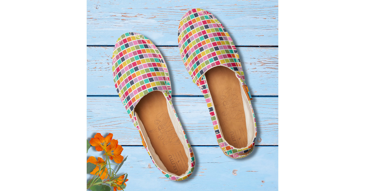 Colorful Bright Modern Mosaic Tiles | Geometric Espadrilles | Zazzle