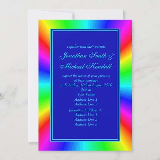 Colorful Bright Rainbow Wedding Invitation | Zazzle