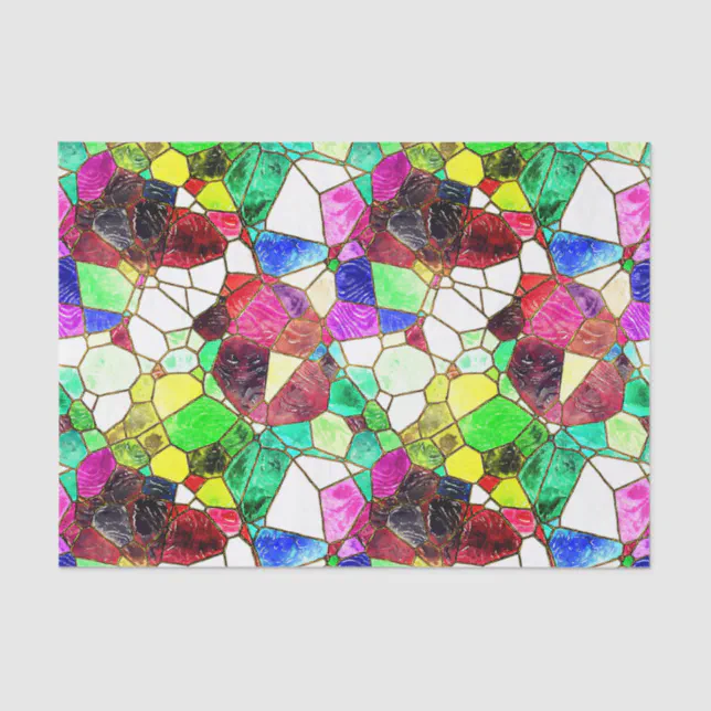 Colorful Bright Stained Glass Decoupage Tissue Paper | Zazzle