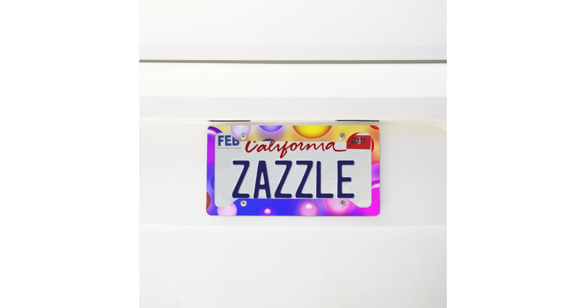 Colorful Bubble Design License Plate Frame | Zazzle
