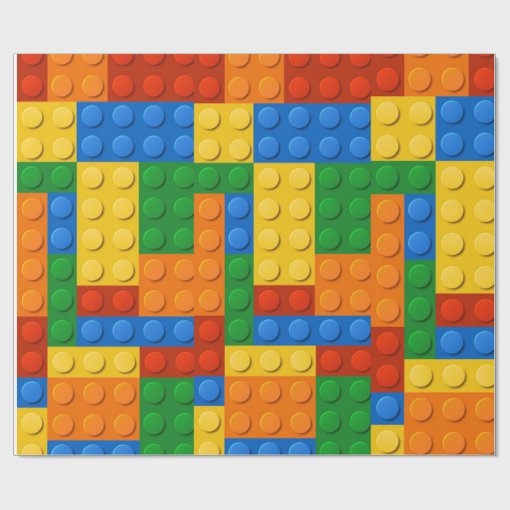 Colorful building blocks wrapping paper | Zazzle