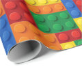 Colorful Building Bricks Blocks | Custom Wrapping Paper | Zazzle