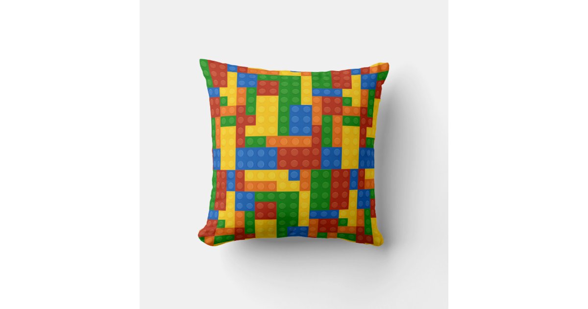 Colorful Building Bricks Kids Throw Pillow | Zazzle
