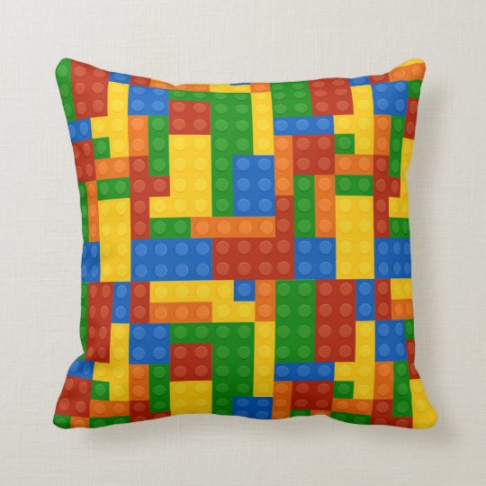 Colorful Building Bricks Kids Throw Pillow | Zazzle.com