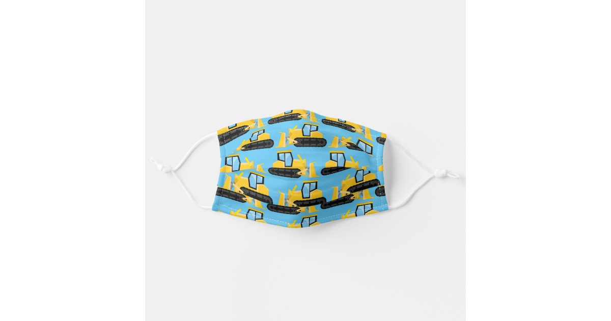 Colorful Bulldozers Construction Trucks Boys Kids Adult Cloth Face Mask ...