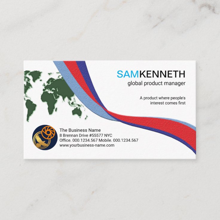 Colorful Business Wave Global International Business Card | Zazzle