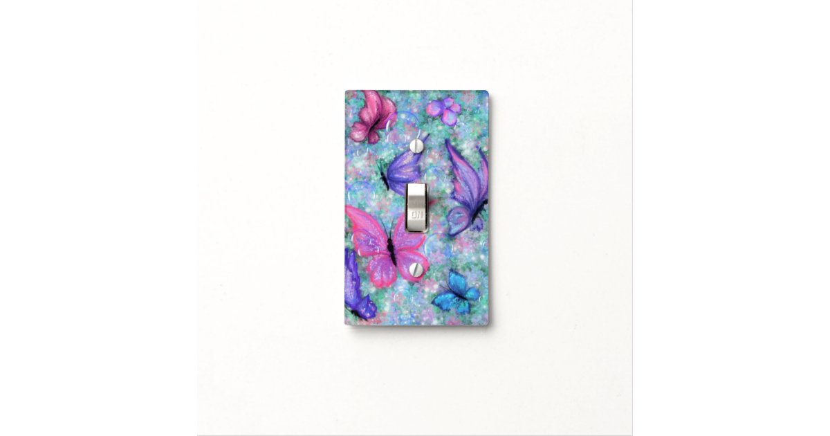 Colorful Butterflies Flying Light Switch Cover | Zazzle