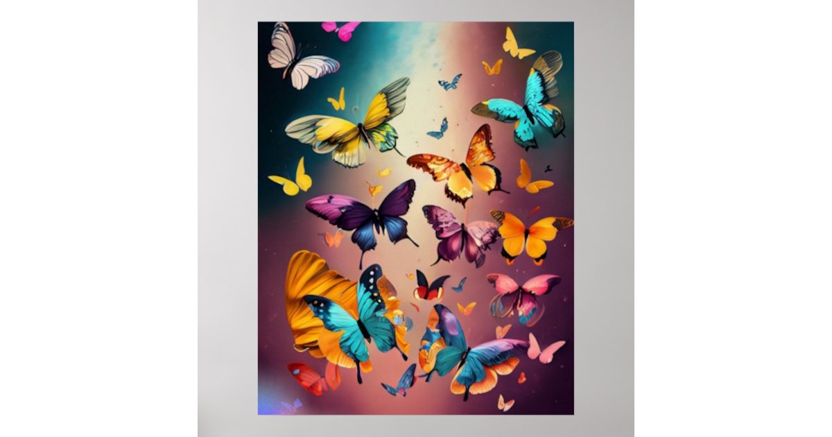Colorful Butterflies Poster | Zazzle