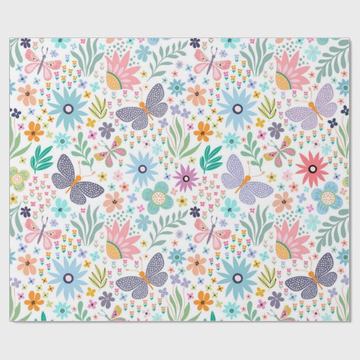 Colorful Butterflies Wrapping Paper Zazzle