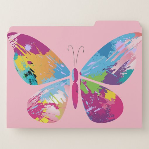 Colorful Butterfly Design File Folders Set | Zazzle