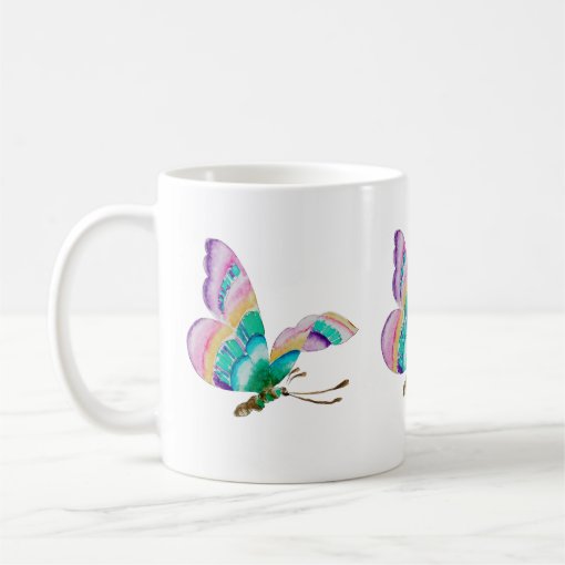 Colorful butterfly illustration coffee mug | Zazzle