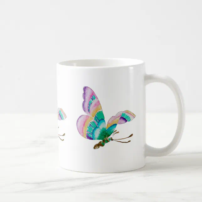 Colorful butterfly illustration coffee mug | Zazzle