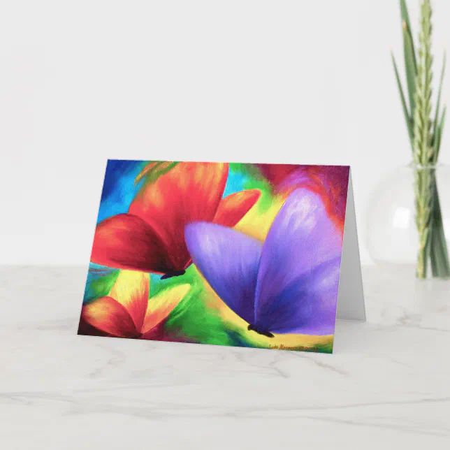 Colorful Butterfly Painting - Multi Card | Zazzle