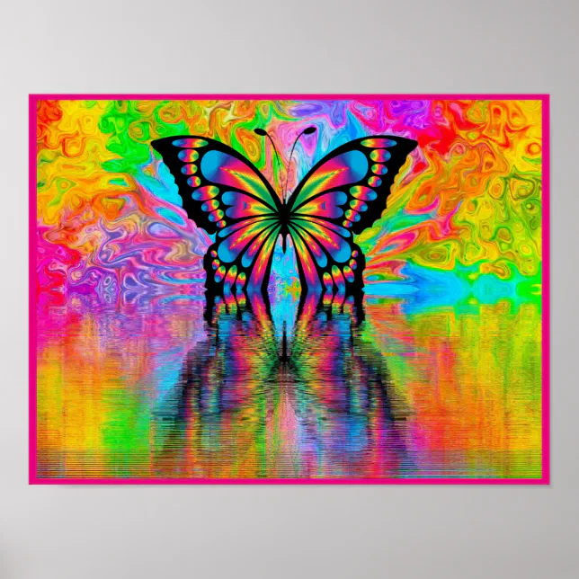 Colorful butterfly poster | Zazzle