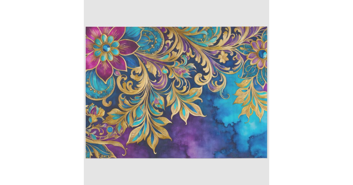 Colorful Byzantine Jewel Art Tissue Paper | Zazzle