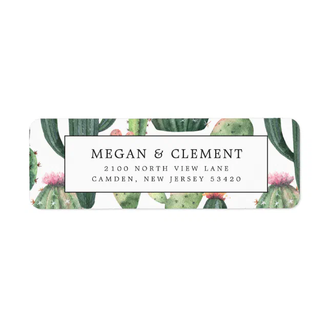 Colorful Cacti | Desert Theme Return Address Label | Zazzle