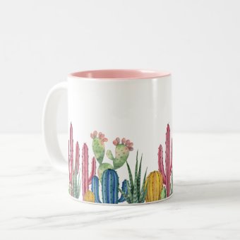 Colorful Cacti | Desert Theme Two-Tone Coffee Mug | Zazzle
