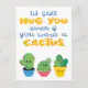 Colorful Cactus hugs modern fun Valentine Postcard | Zazzle