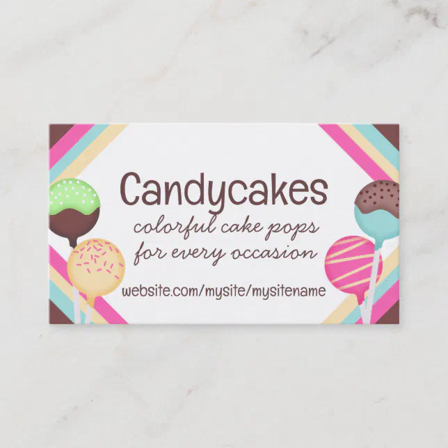 Colorful cake pops baking bakery business cards | Zazzle