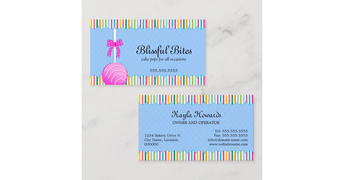 Colorful Cake Pops Business Card | Zazzle