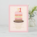 Colorful Cake Sparkle Baby Turning One Birthday Invitation | Zazzle
