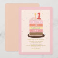 Colorful Cake Sparkle Baby Turning One Birthday Invitation | Zazzle