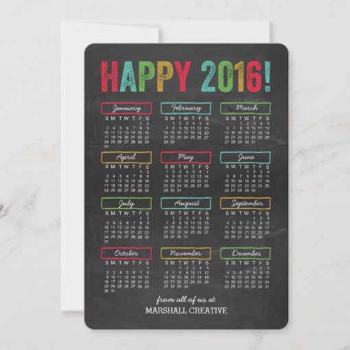 Colorful Calendar Business Holiday Cards | Zazzle