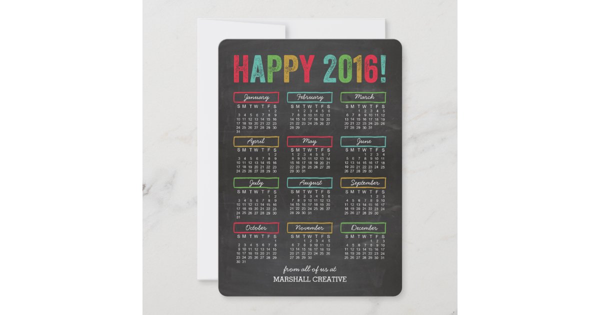 Colorful Calendar Business Holiday Cards | Zazzle