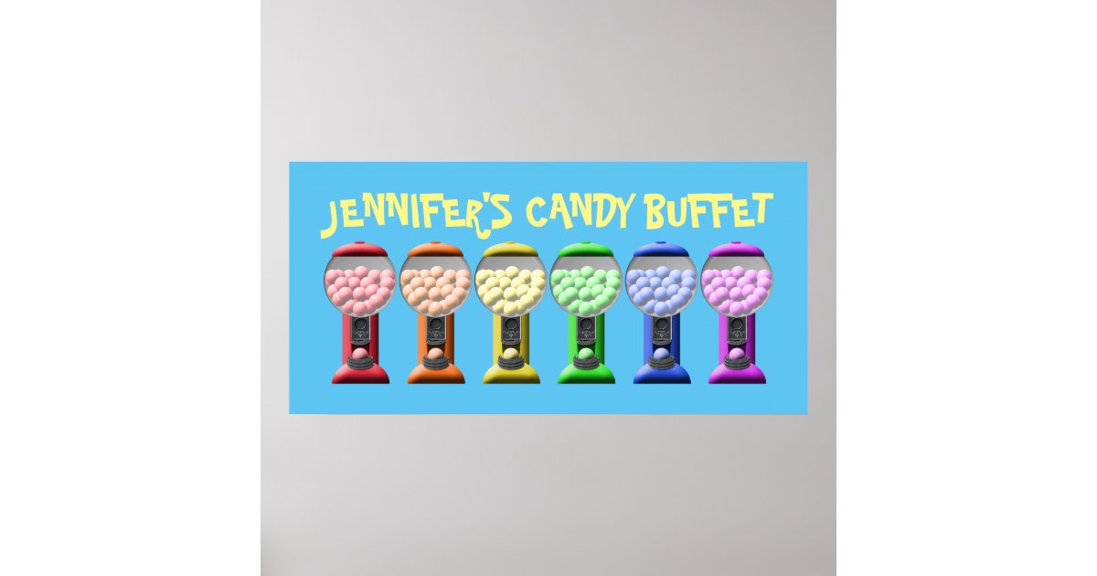 Colorful Candy Buffet Sign | Zazzle