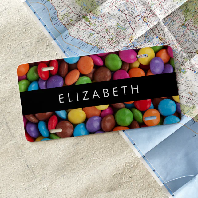 Colorful Candy, Candy Buttons, Sweets, Your Name License Plate | Zazzle