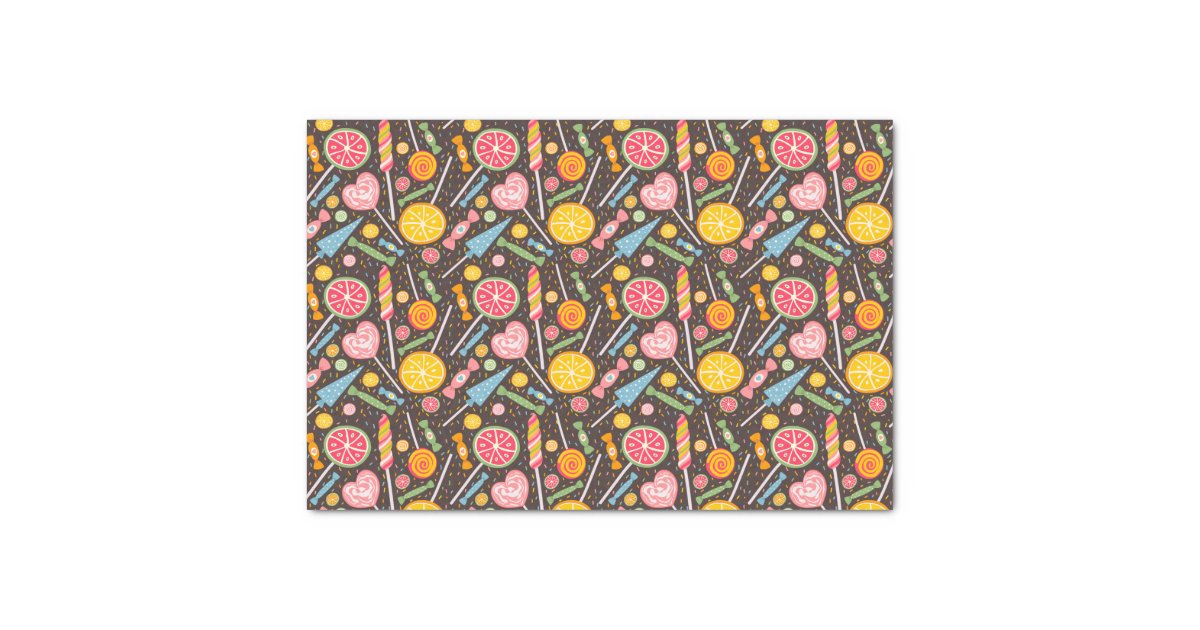 Colorful Candy Explosion Lollipop Blue Orange Red Tissue Paper | Zazzle