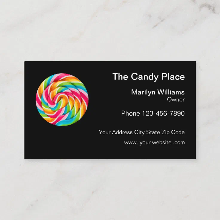 Colorful Candy Logo Design Business Card | Zazzle