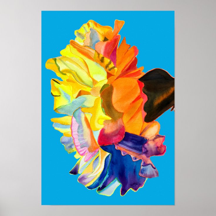 Colorful carnation pop art flower poster | Zazzle