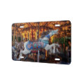 Colorful Carousel Horse and Merry Go Round License Plate | Zazzle