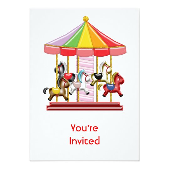 Colorful Carousel Invitation | Zazzle.com