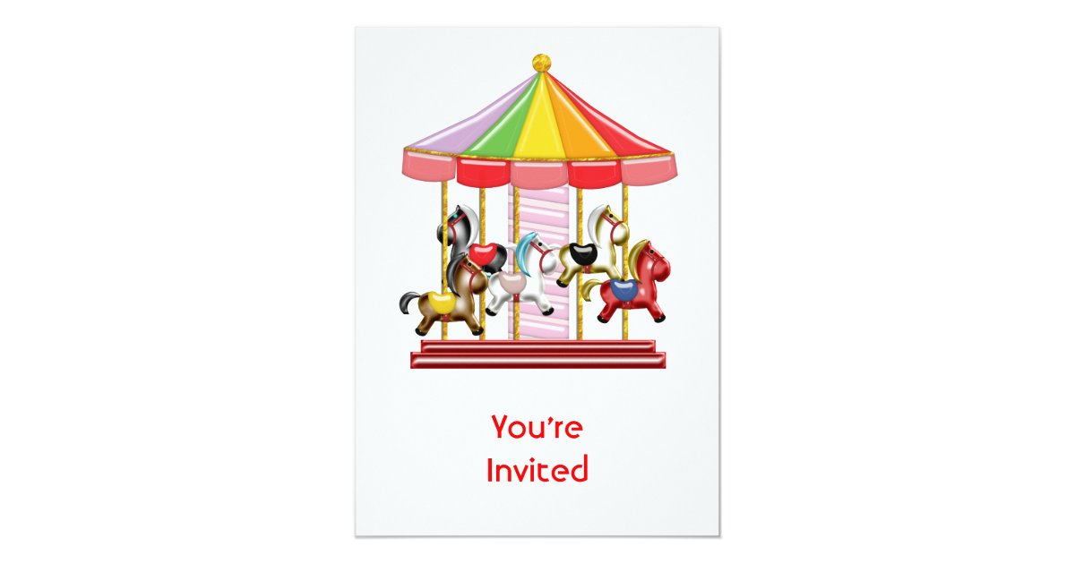 Colorful Carousel Invitation | Zazzle.com