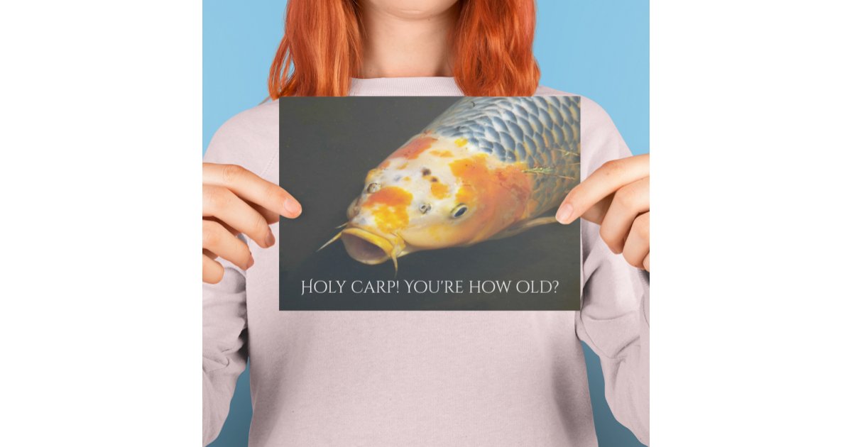 Colorful Carp Fish Funny Birthday Card | Zazzle
